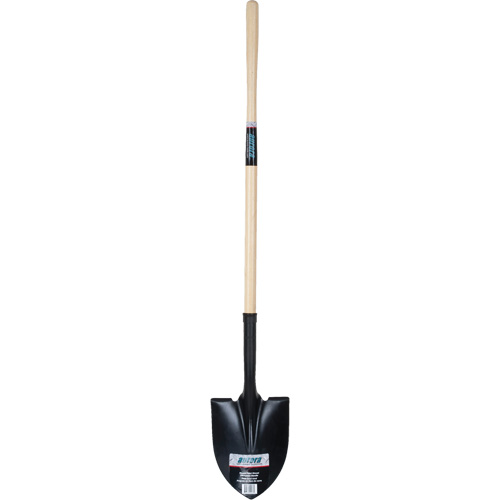 Aurora Tools Round Point Shovel, Tempered Steel Blade, Hardwood ...