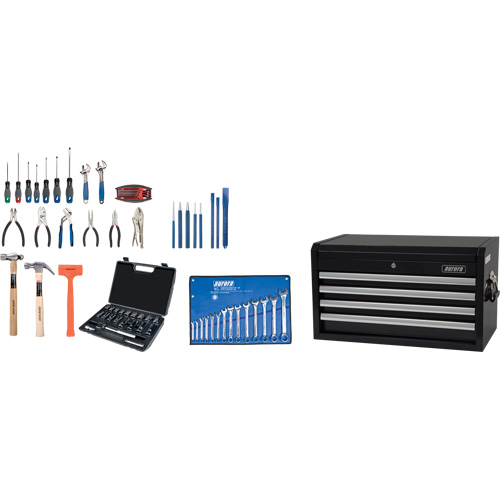 Aurora Tools Starter Tool Set with Steel Chest, 70 Pieces | Aurora Tools