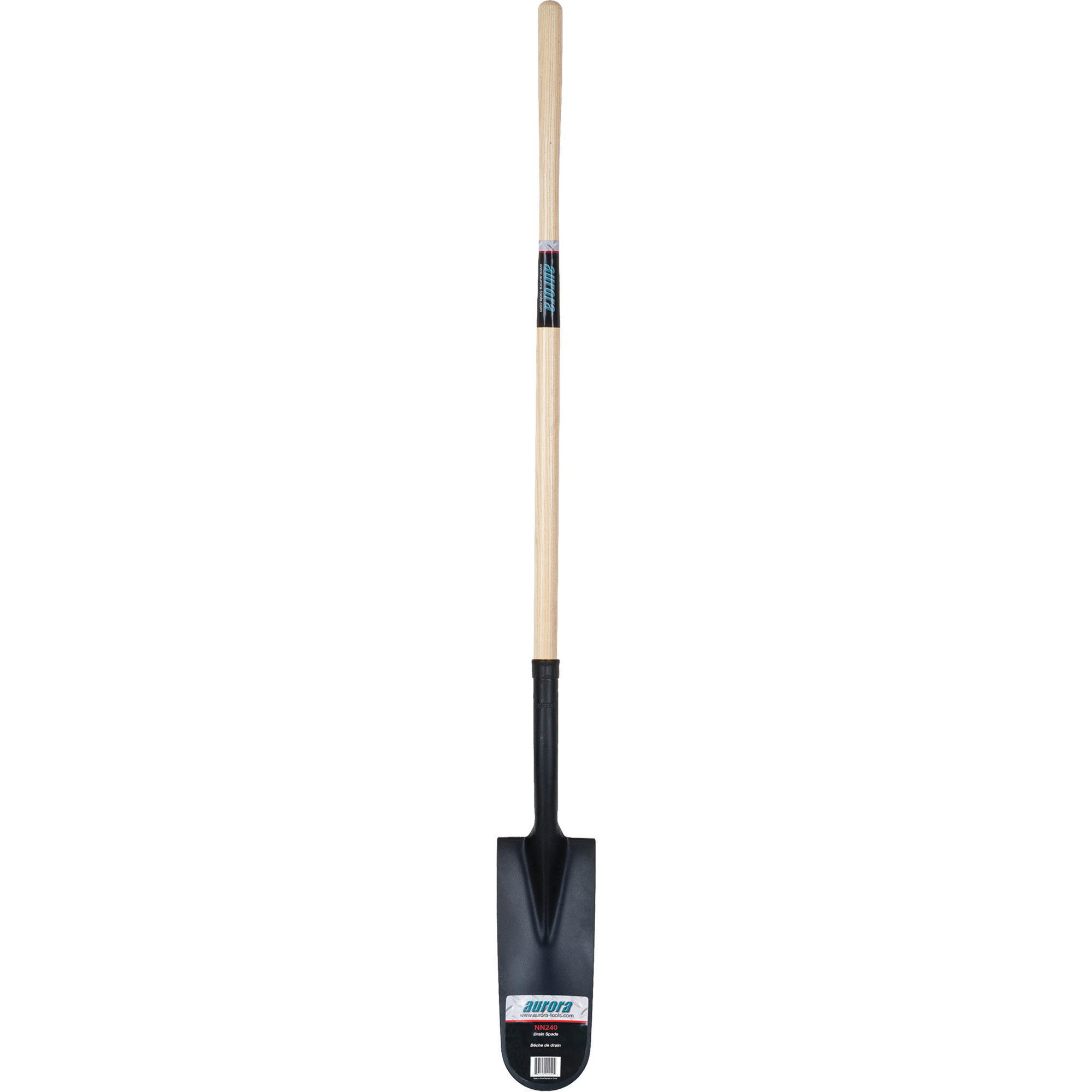 Heavy-Duty Drain Spade, Carbon Steel, 16" x 6" Blade, 45" L, Straight ...