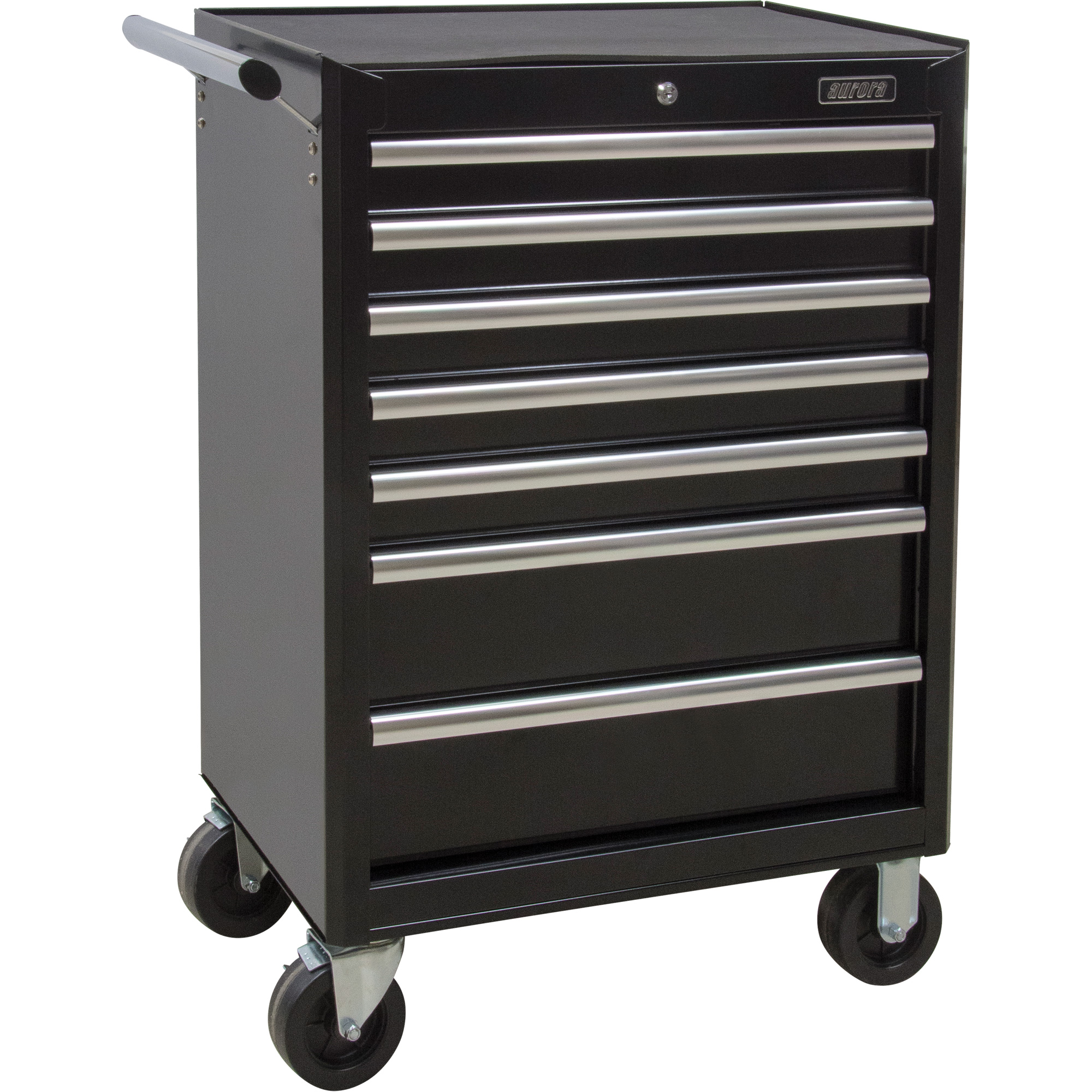 Industrial Tool Cart, 7 Drawers, 27" W x 18-3/4" D x 39" H, Black ...