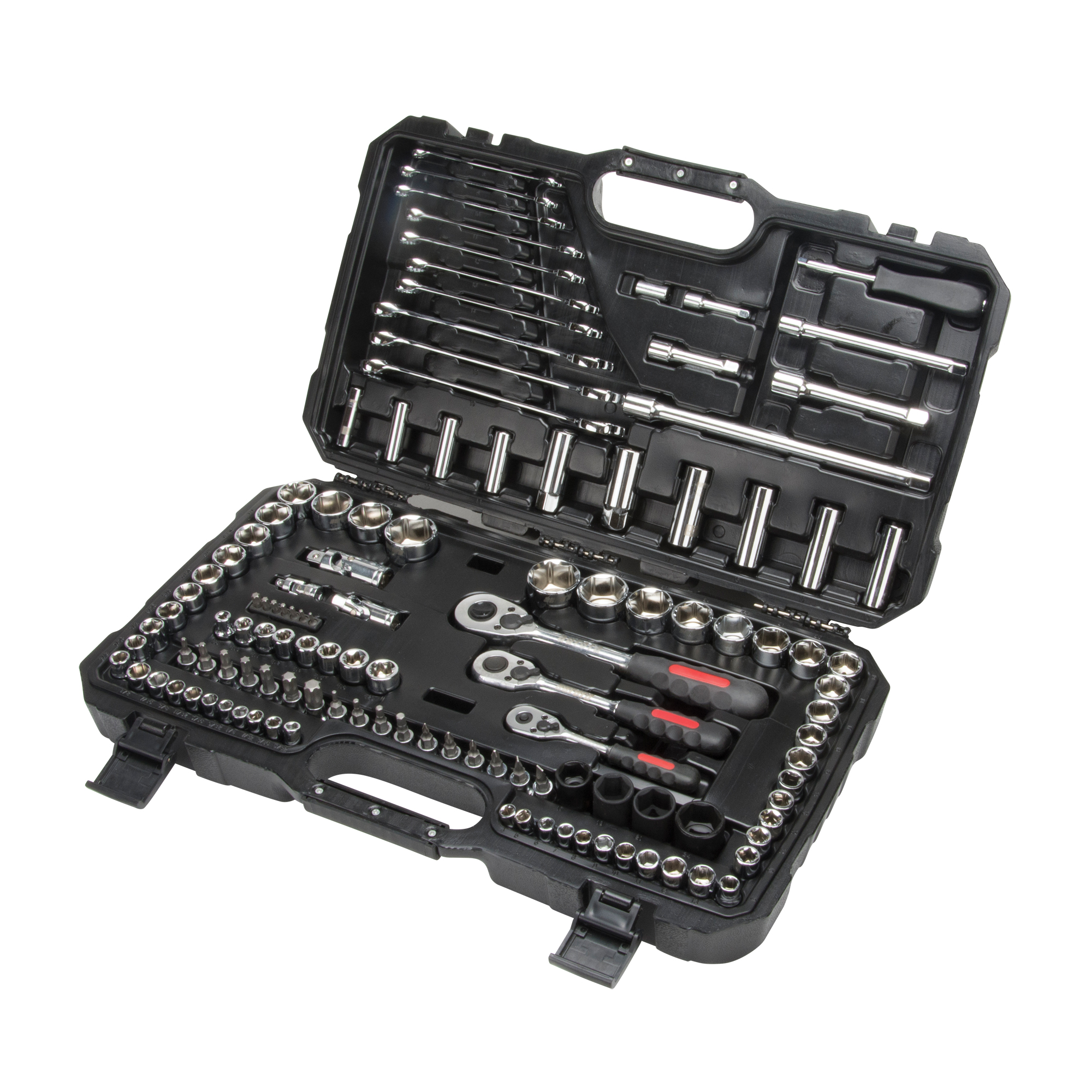 1/4", 3/8" & 1/2" Drive SAE/Metric Socket & Wrench Set, 120 Pcs, Deep ...