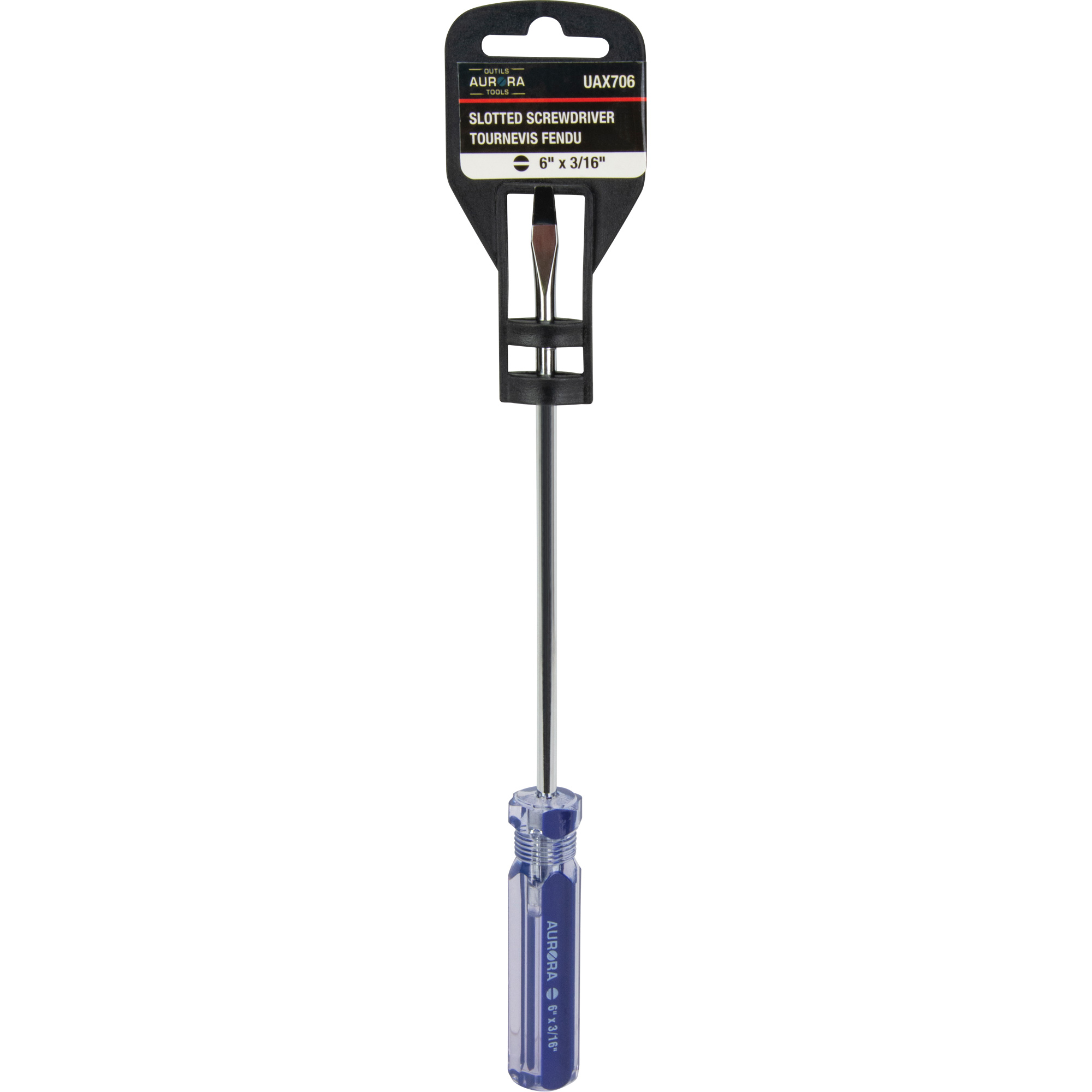 Blue Transparent Striped Slotted Screwdriver, 3/16" Tip, Round, Plastic ...