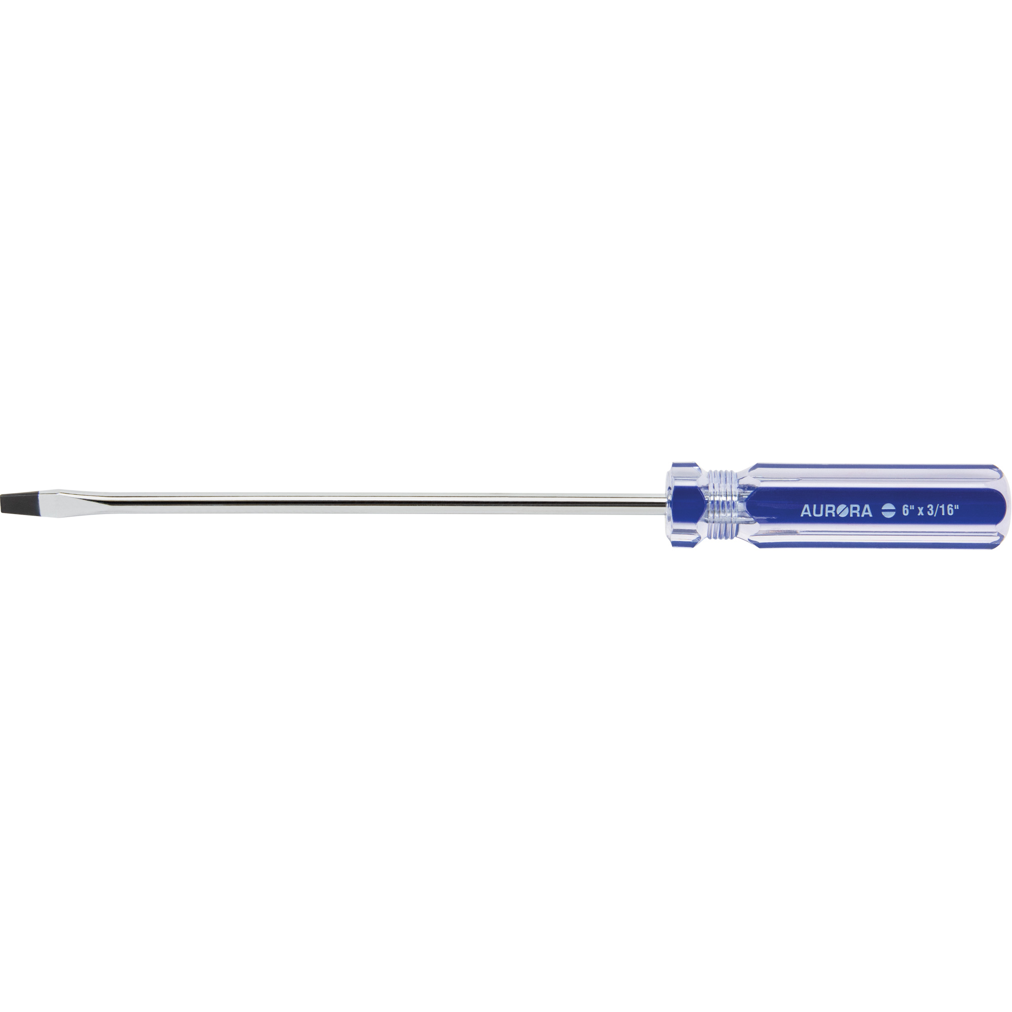 Blue Transparent Striped Slotted Screwdriver, 3/16" Tip, Round, Plastic ...