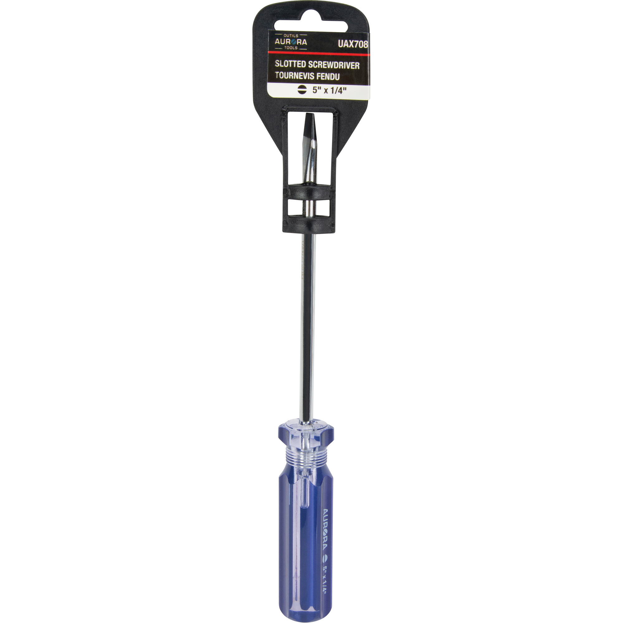 Blue Transparent Striped Slotted Screwdriver, 1/4" Tip, Round, Plastic ...