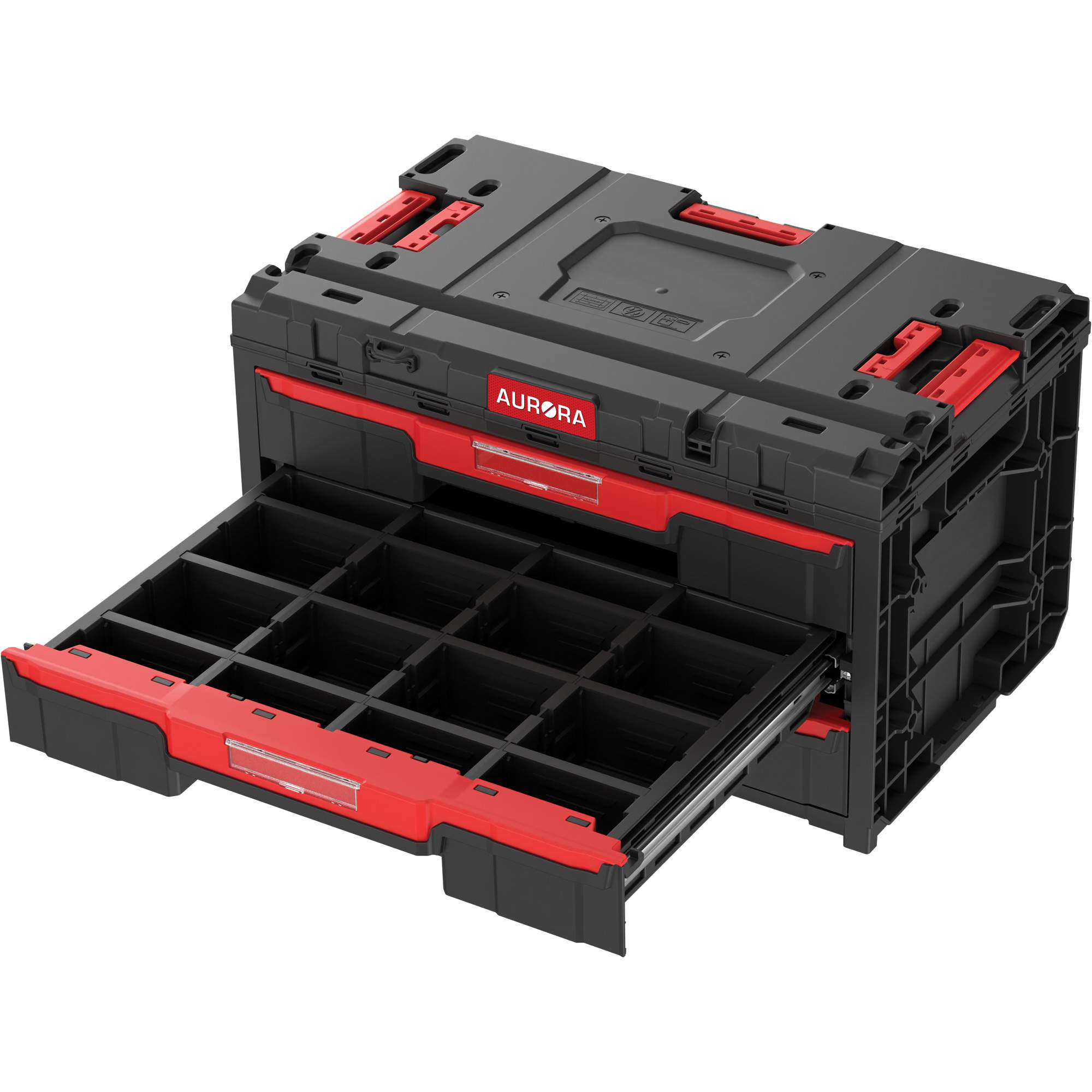 Arx 3-Drawer Toolbox, 23-1/10" x 15" x 13-2/5", Black, UAX722 | Aurora ...