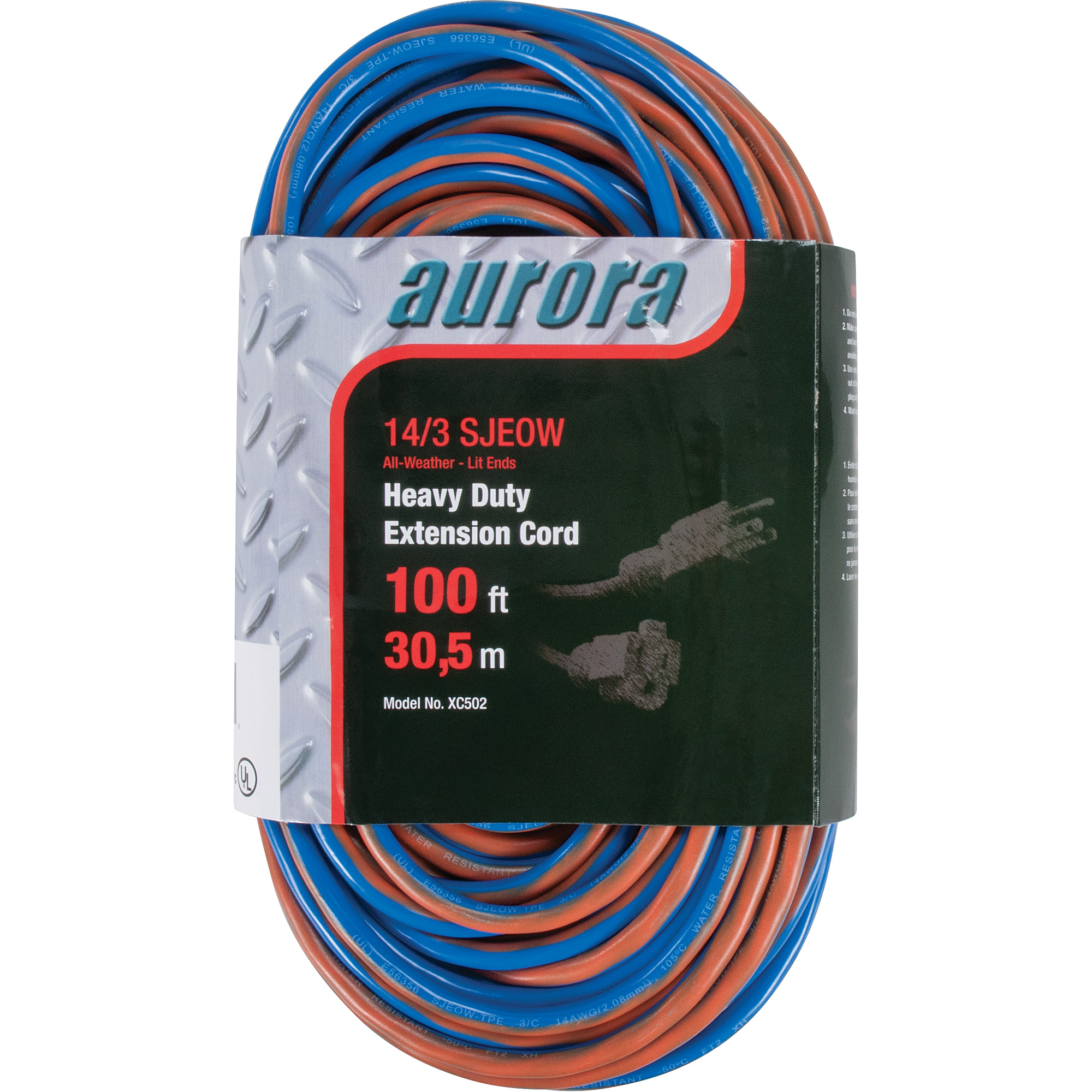 Aurora Tools TPE-Rubber Extension Cord With Light Indicator, All ...