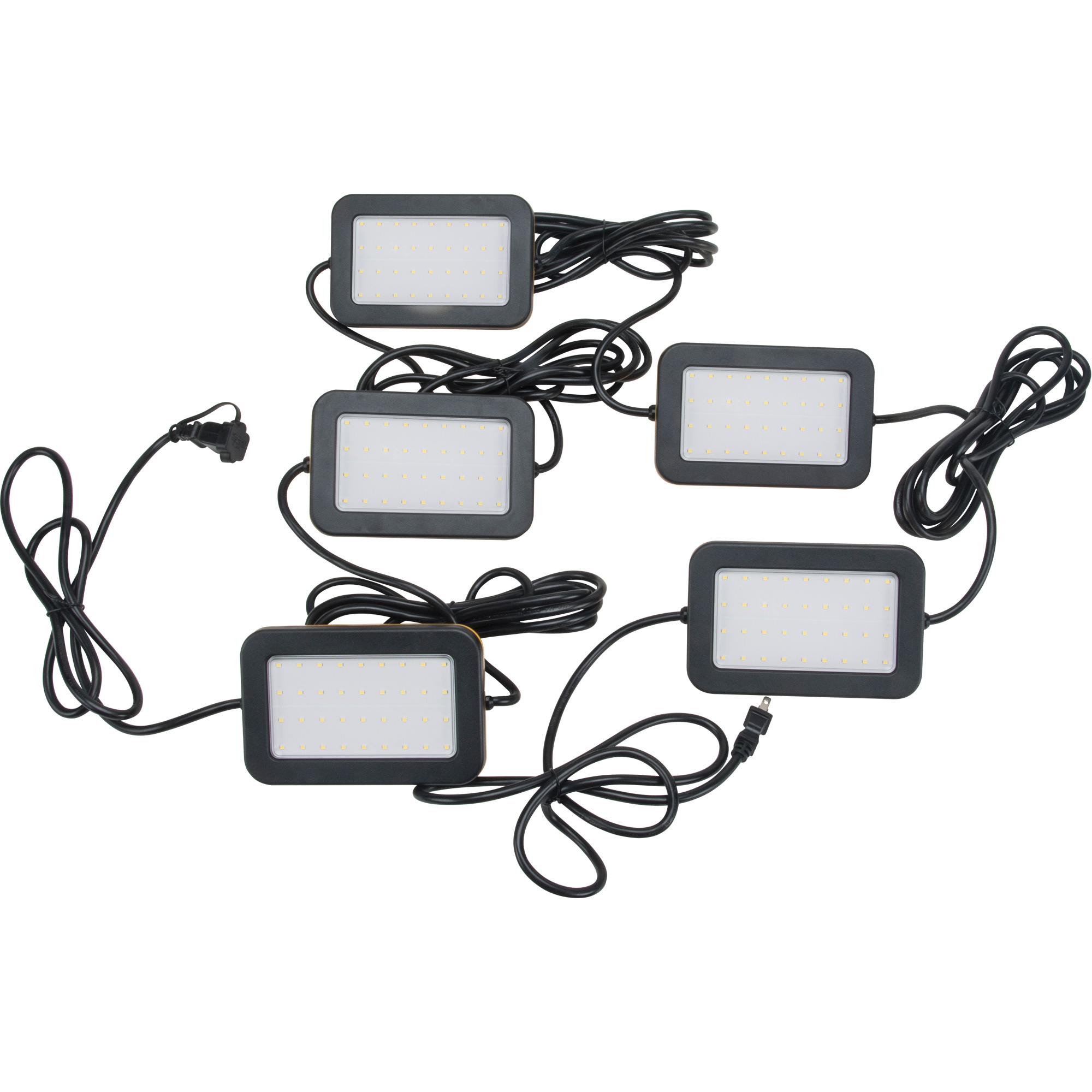 LED String Work Lights, 5 Lights, 50' L, Plastic Housing, XI021 ...